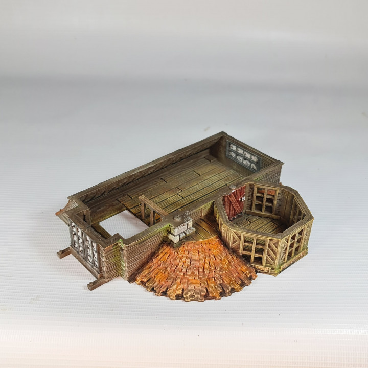 3D Printable Grimmsdale Manor - Medieval Town Set by Adrian