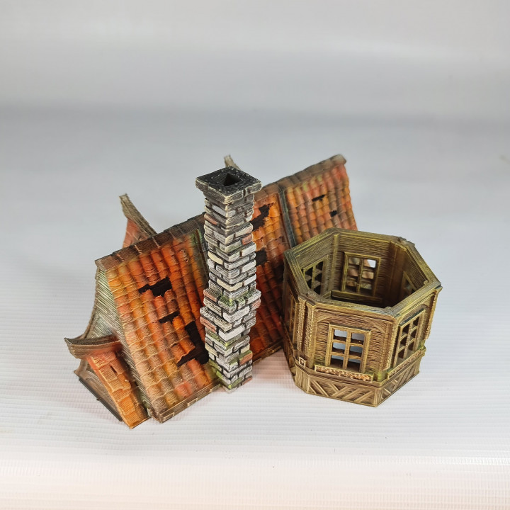 3D Printable Grimmsdale Manor - Medieval Town Set by Adrian