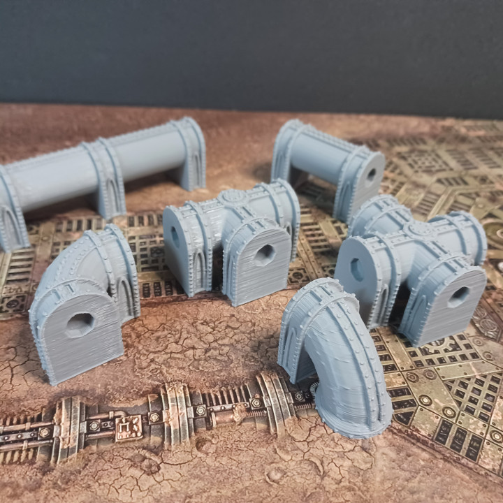3D Printable Tech Cult Refinery and Pipeline Bundle Set by Wargame Forge