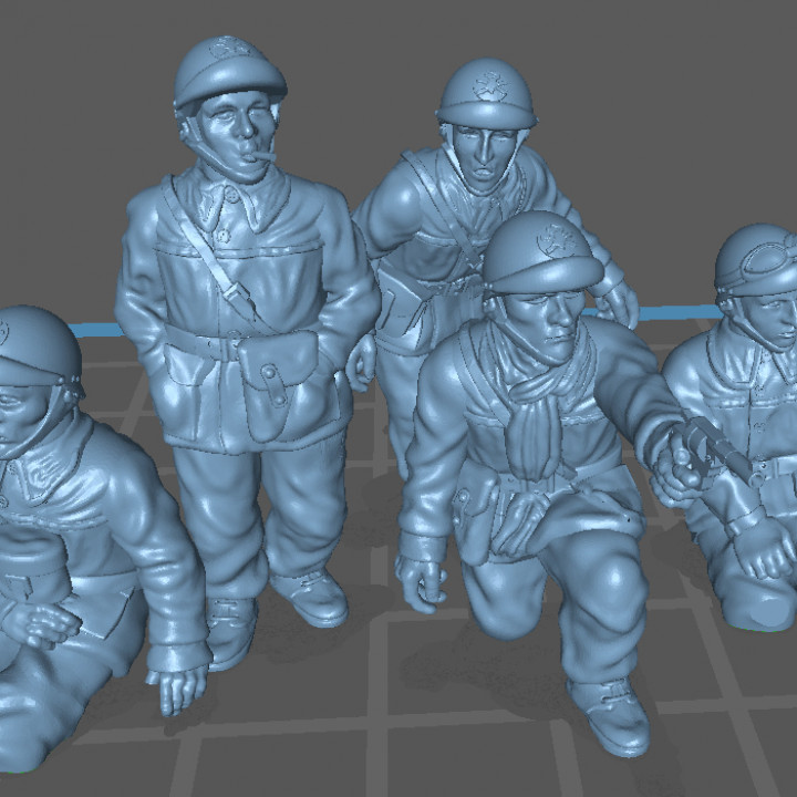 3D Printable WW2 28mm 1940 French tank crew 1 by Colonel Muller