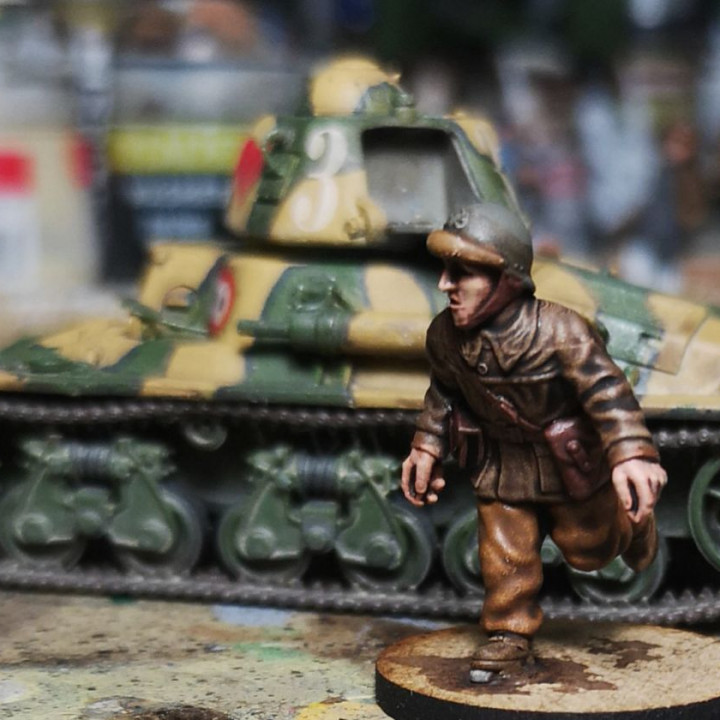 3D Printable WW2 28mm 1940 French tank crew 1 by Colonel Muller