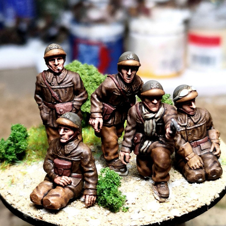 3D Printable WW2 28mm 1940 French tank crew 1 by Colonel Muller