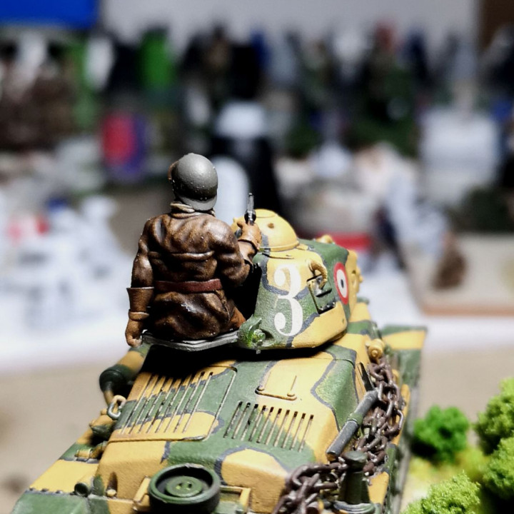 3D Printable WW2 28mm 1940 French tank crew 2 by Colonel Muller