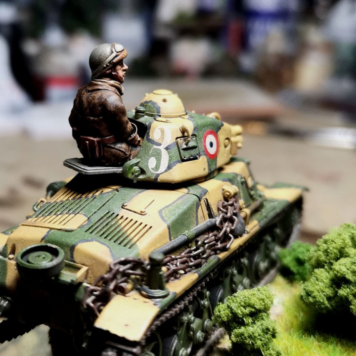 3D Printable WW2 28mm 1940 French tank crew 2 by Colonel Muller