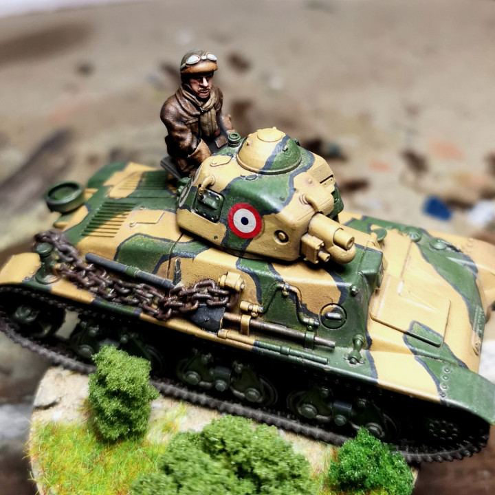 3D Printable WW2 28mm 1940 French tank crew 2 by Colonel Muller