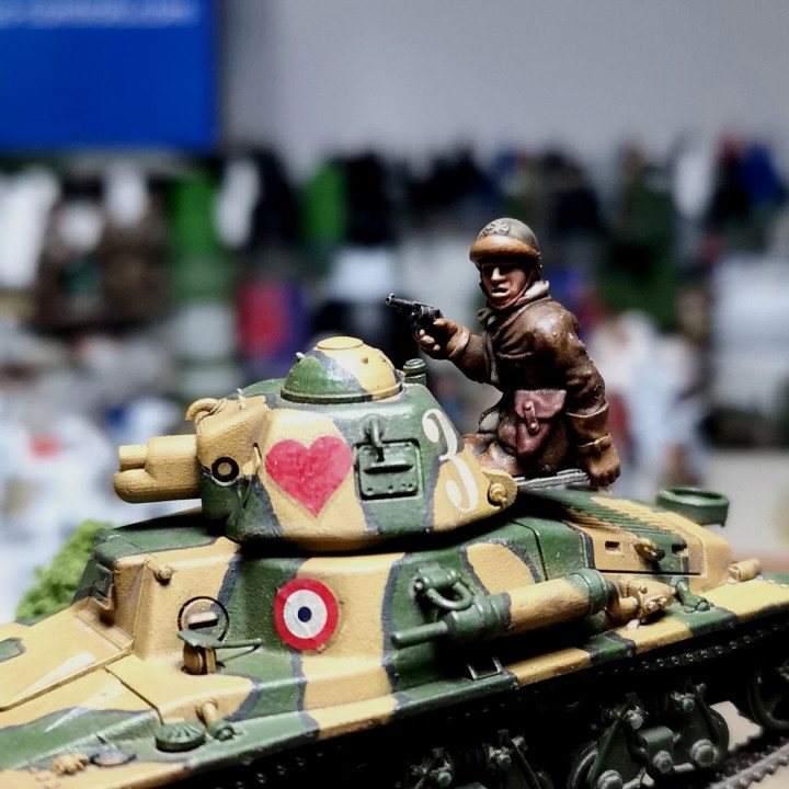 3D Printable WW2 28mm 1940 French tank crew 2 by Colonel Muller