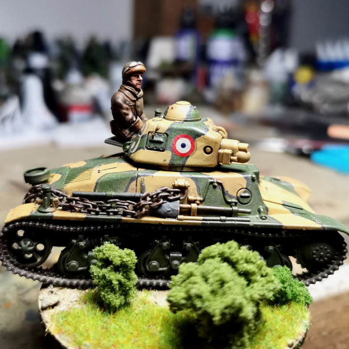 3D Printable WW2 28mm 1940 French tank crew 2 by Colonel Muller