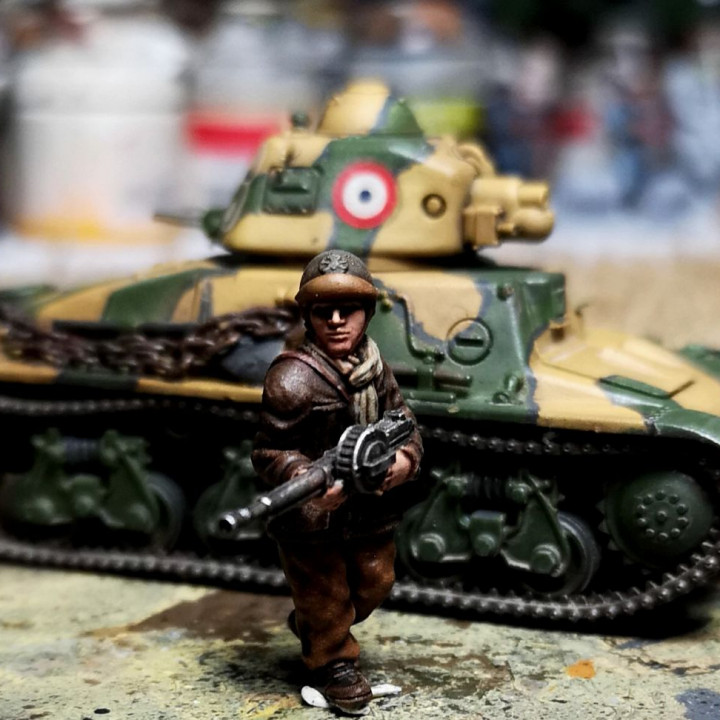 3D Printable WW2 28mm 1940 French tank crew 2 by Colonel Muller