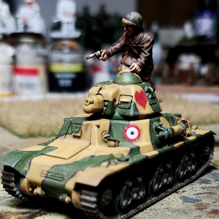 3D Printable WW2 28mm 1940 French tank crew 2 by Colonel Muller