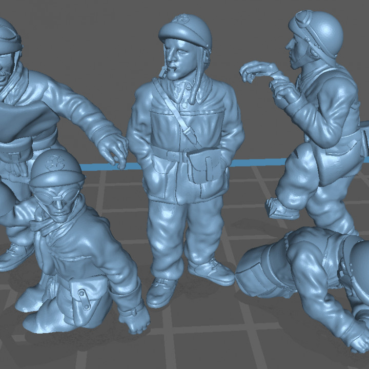 3D Printable WW2 28mm 1940 French tank crew 3 by Colonel Muller