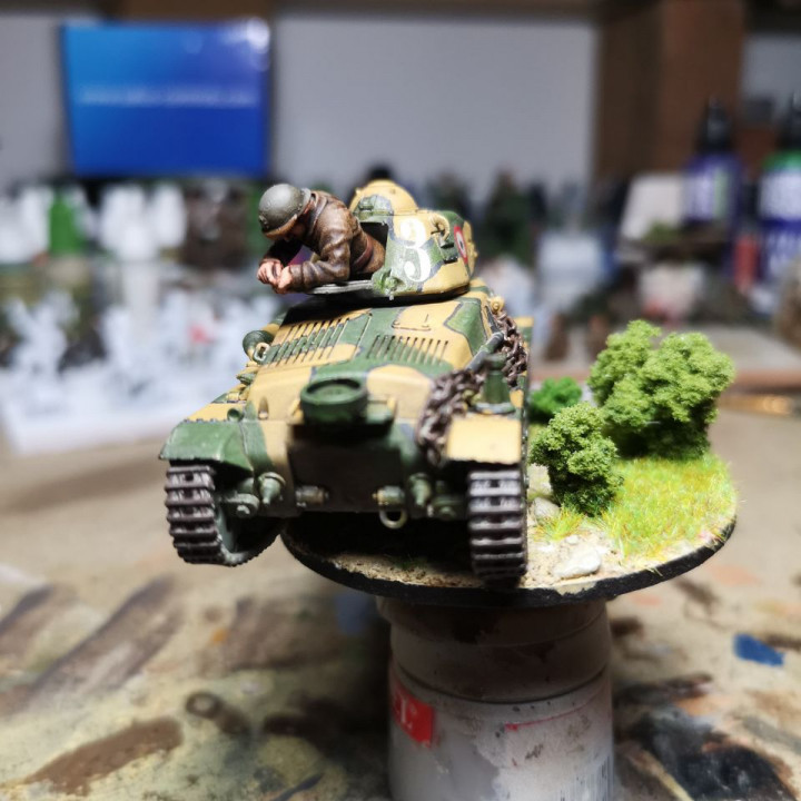 3D Printable WW2 28mm 1940 French tank crew 3 by Colonel Muller