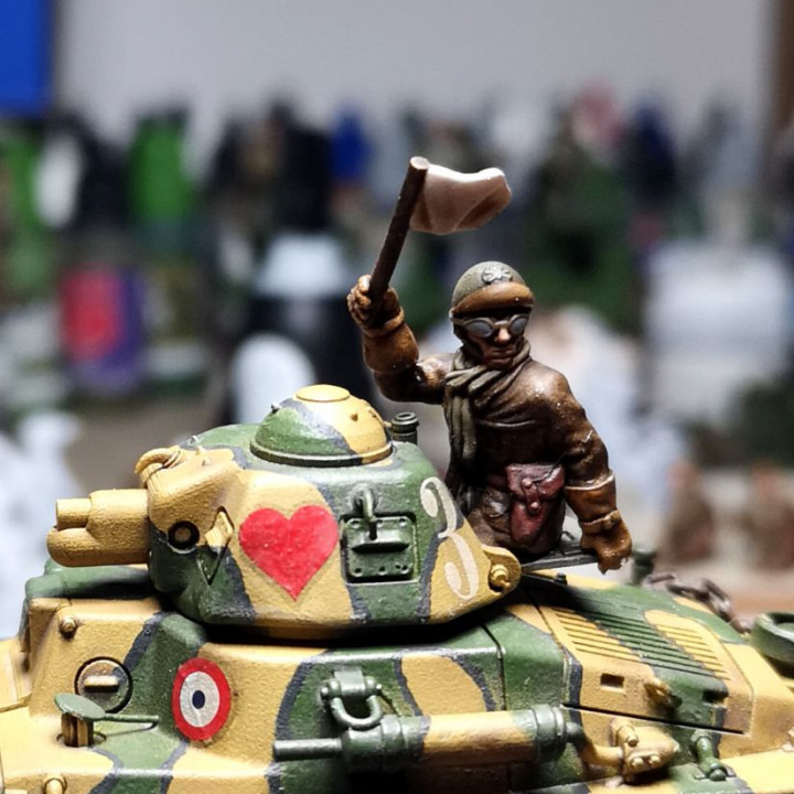 3D Printable WW2 28mm 1940 French tank crew 3 by Colonel Muller
