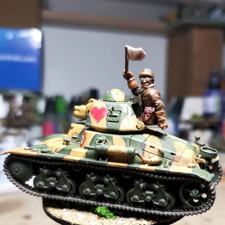 3D Printable WW2 28mm 1940 French tank crew 3 by Colonel Muller