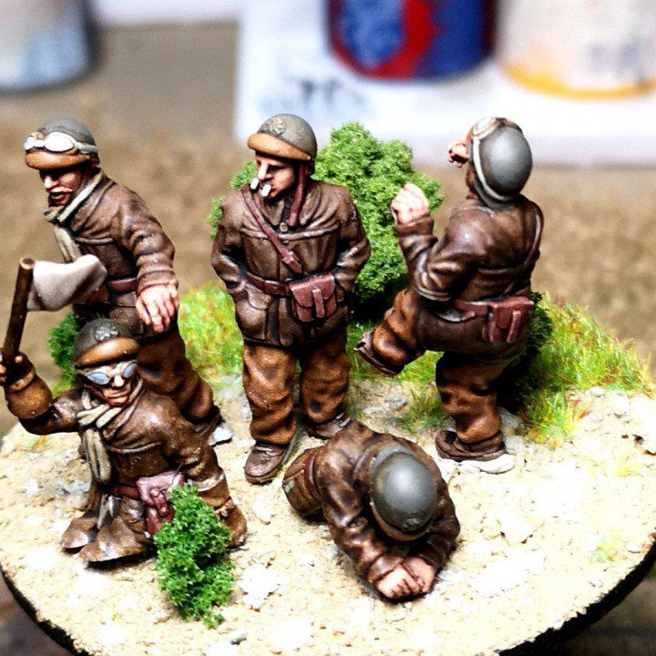 3D Printable WW2 28mm 1940 French tank crew 3 by Colonel Muller