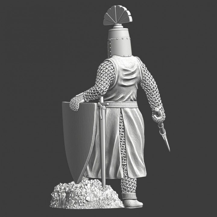 3D Printable Medieval crusader knight - axe and shield by Northern ...