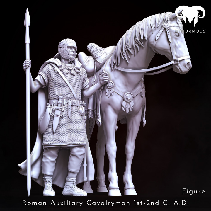 3D Printable Figure & Horse - Roman Auxiliary Cavalryman 1st-2nd C. A.D ...