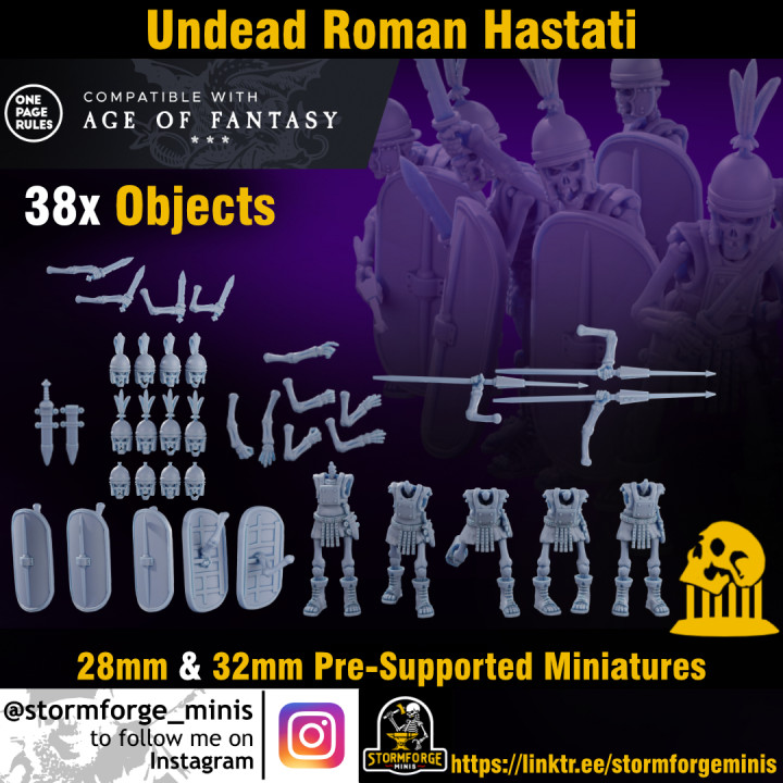 3D Printable Undead Roman Hastati 28mm&32mm Supported by Stormforge ...