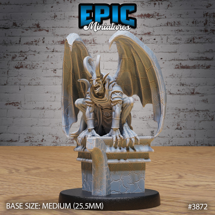 3D Printable Graveyard Gargoyle Set / Onyx Statue Demon / Evil Lord ...