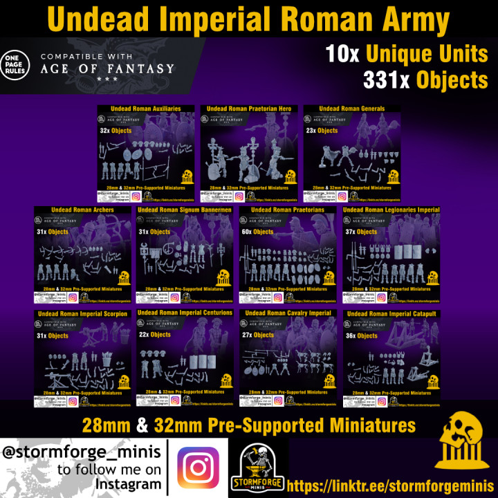 3D Printable Ultimate Undead Roman Army Set by Stormforge Miniatures