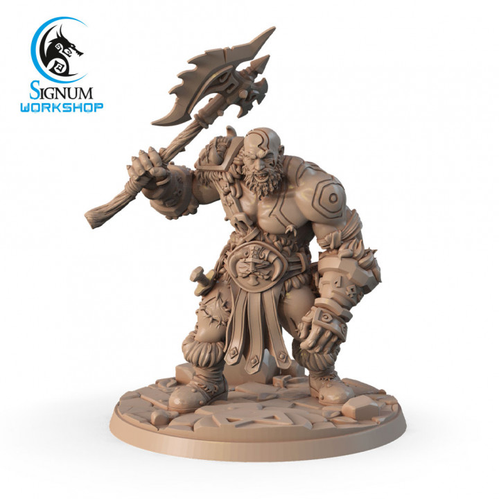 3D Printable Kragg the Bloodaxe, the Barbarian Giant by Signum Workshop