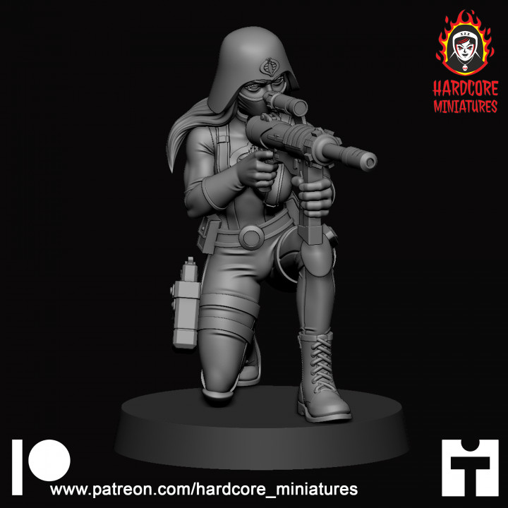 3D Printable Viper Female Troopers by Hardcore Miniatures