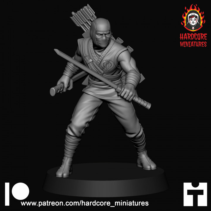 3D Printable White Ninja by Hardcore Miniatures