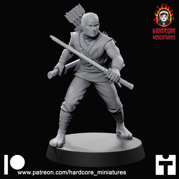 3D Printable White Ninja by Hardcore Miniatures