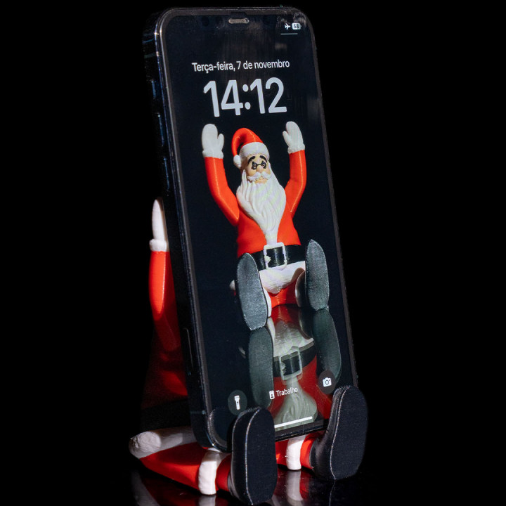 3D Printable Supportive Santa Phone Holder by Stlflix