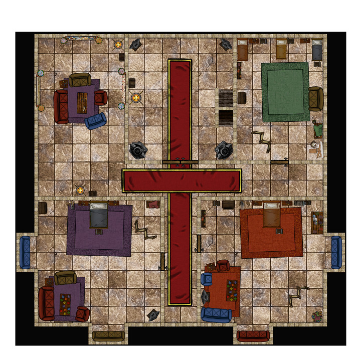 3D Printable Castle Manor - Digital DnD Fantasy Terrain Battle Map ...