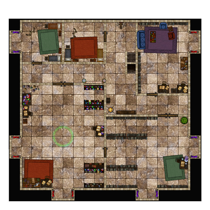 3D Printable Castle Manor - Digital DnD Fantasy Terrain Battle Map ...