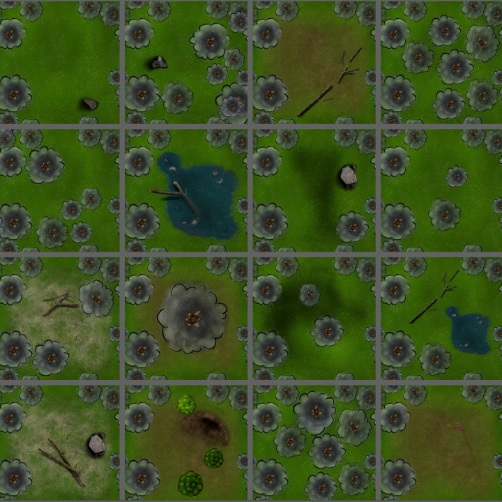 3D Printable Forest Grove - Modular Digital DnD Terrain Battle Map ...