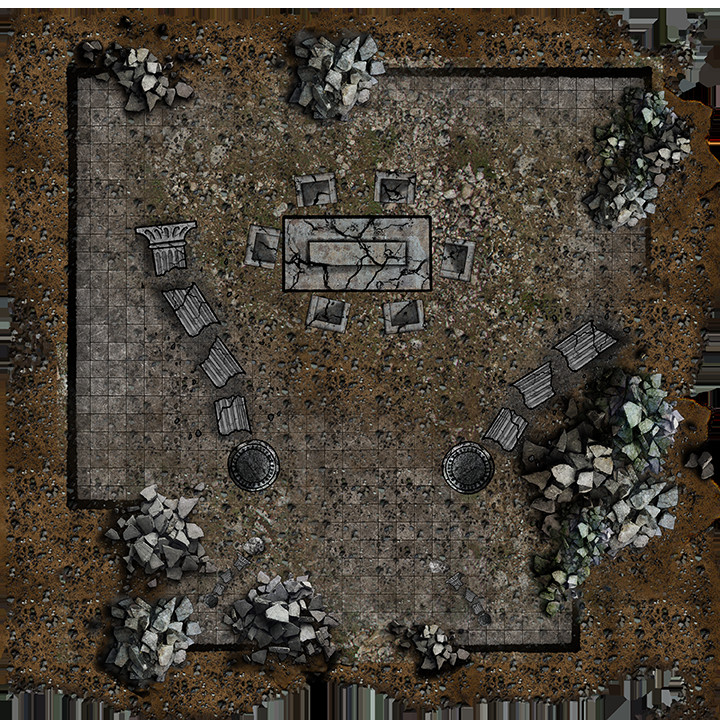 3D Printable Ancient City Ruins Tokens - Digital Map Battle Tokens by ...