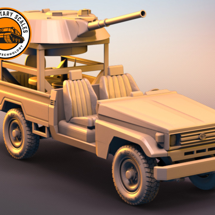 3D Printable Pickup Toyota land Cruiser turret by MilitaryScales
