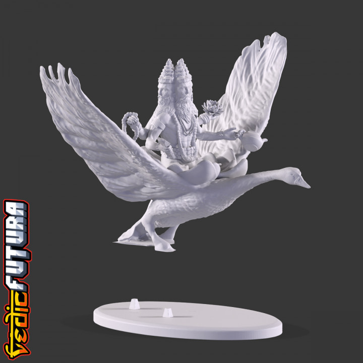 3D Printable Brahma Hamsavahana (Riding the Celestial Swan) by VedicFutura