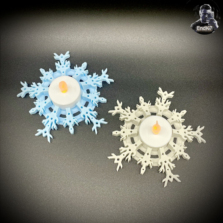 3D Printable Snowflake Tea Light by EndK7