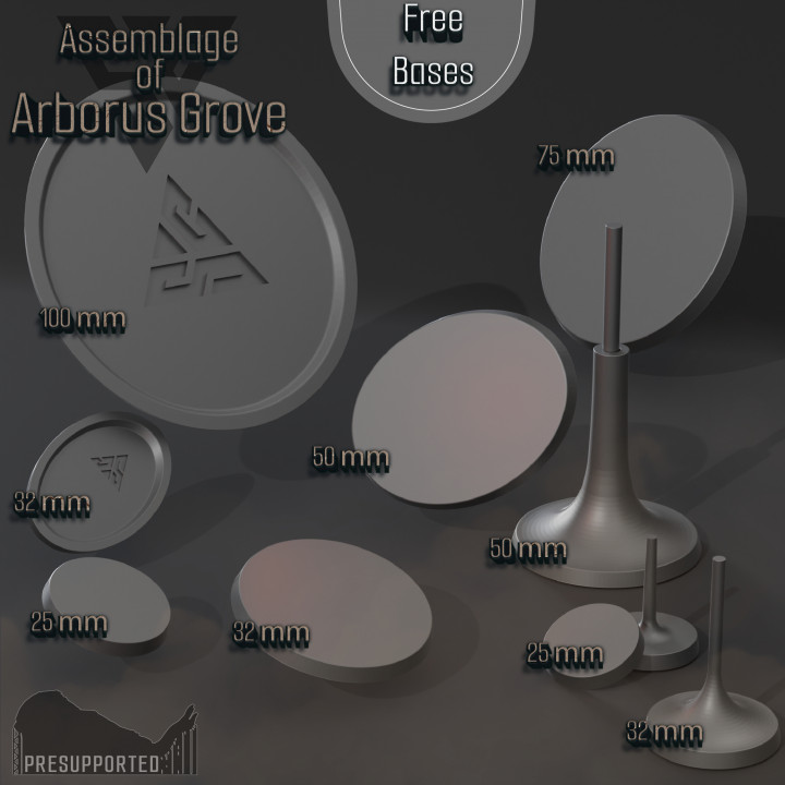 3D Printable Free bases, presupported, with Shadowcast Form logo by ...