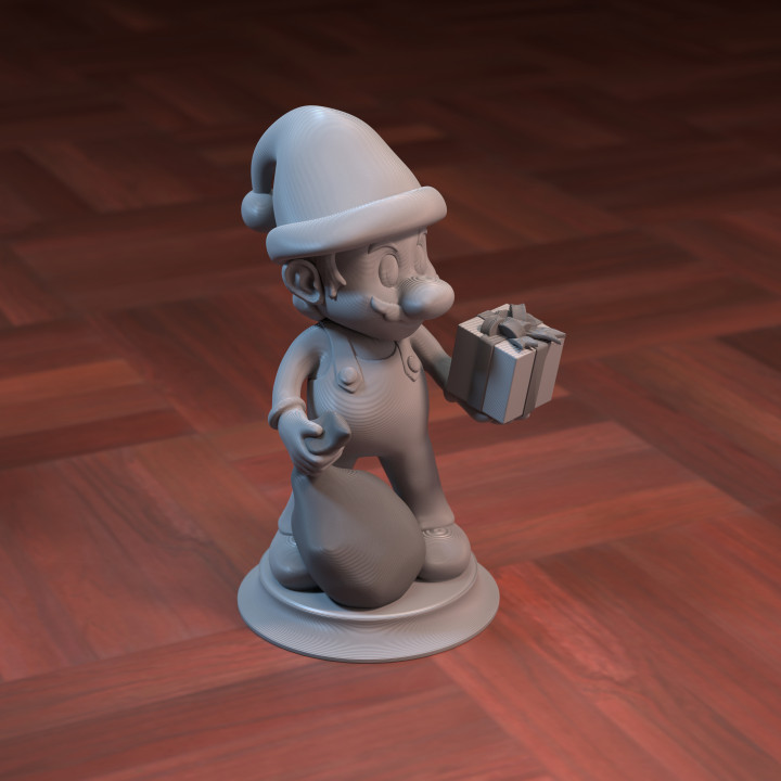 3D Printable SUPER MARIO MARIO CHRISTMAS TABLETOP FIGURINE by Present ...