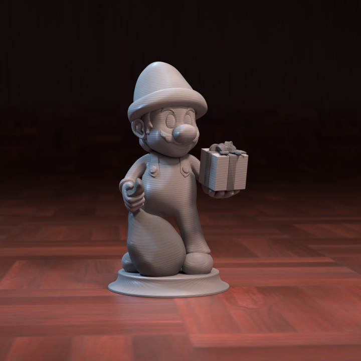 3D Printable SUPER MARIO MARIO CHRISTMAS TABLETOP FIGURINE by Present ...