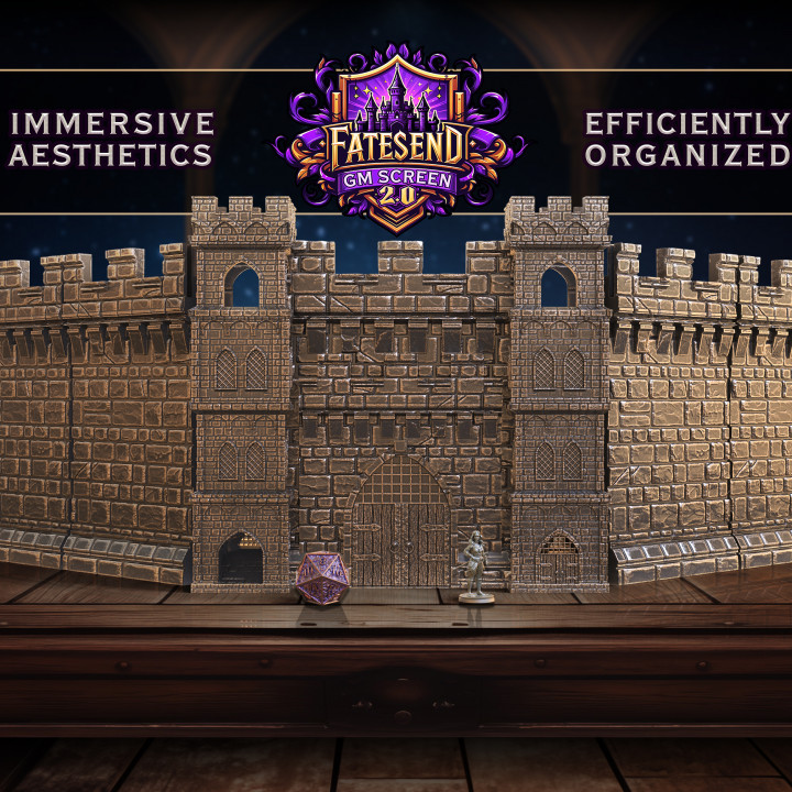 3D Printable FatesEnd GM Screen 2.0 - Freebie Panel by FatesEnd