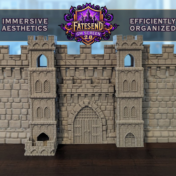 3D Printable FatesEnd GM Screen 2.0 - Freebie Panel by FatesEnd