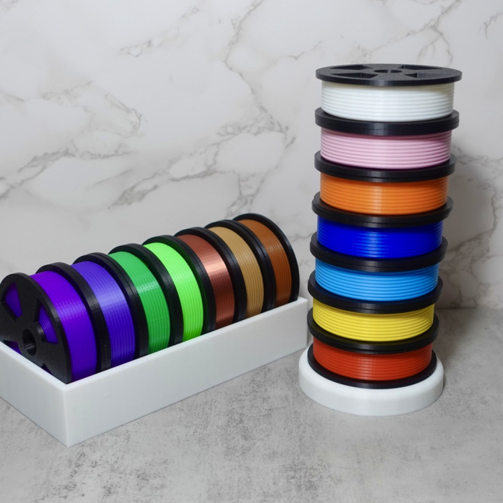3D Printable Mini Filament Spool Displays (MysticMesh3D) by MysticMesh3D