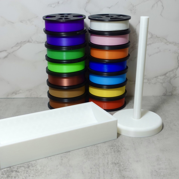 3D Printable Mini Filament Spool Displays (MysticMesh3D) by MysticMesh3D