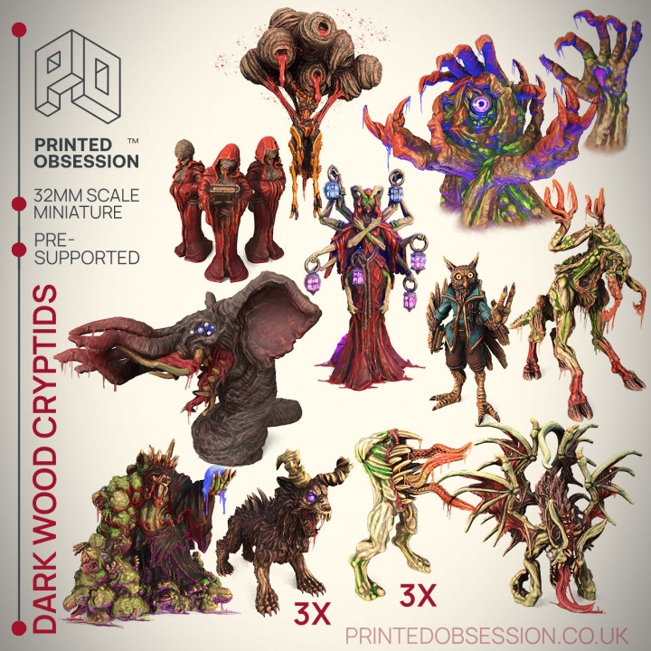 3D Printable Cryptids of the Darkwoods - 18 Models - PRESUPPORTED ...