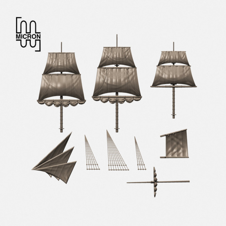 3D Printable Masts and Sails: 3rd Rate Ship of the Line by Micron ...