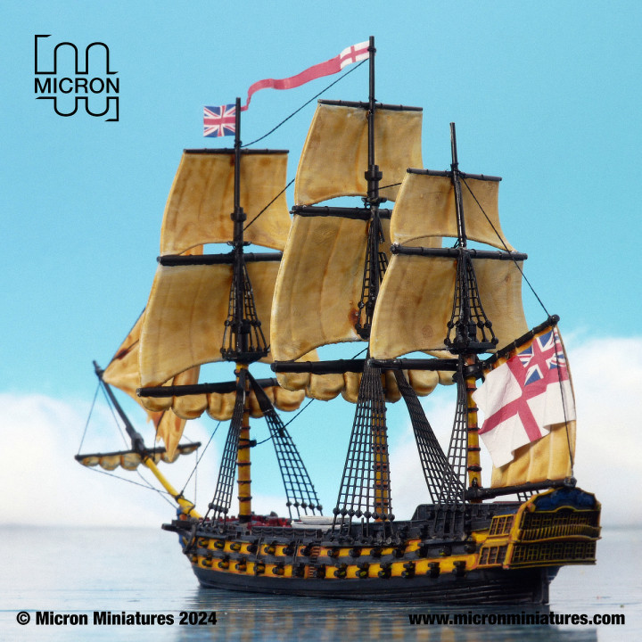 3D Printable Masts and Sails: 3rd Rate Ship of the Line by Micron ...