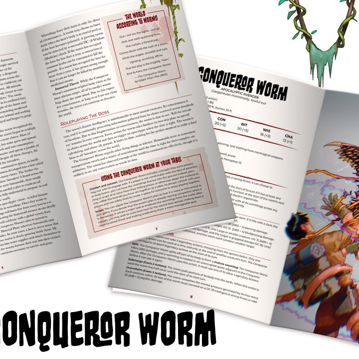 3D Printable BIG BAD 026 CONQUEROR WORM (PDF) by Hit Point Press