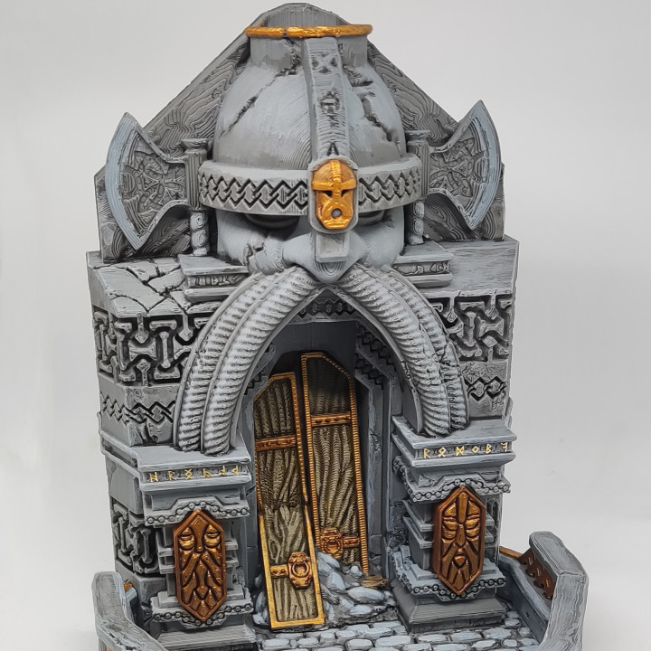 3D Printable Dwarven Dice Tower by Moonshine Miniatures