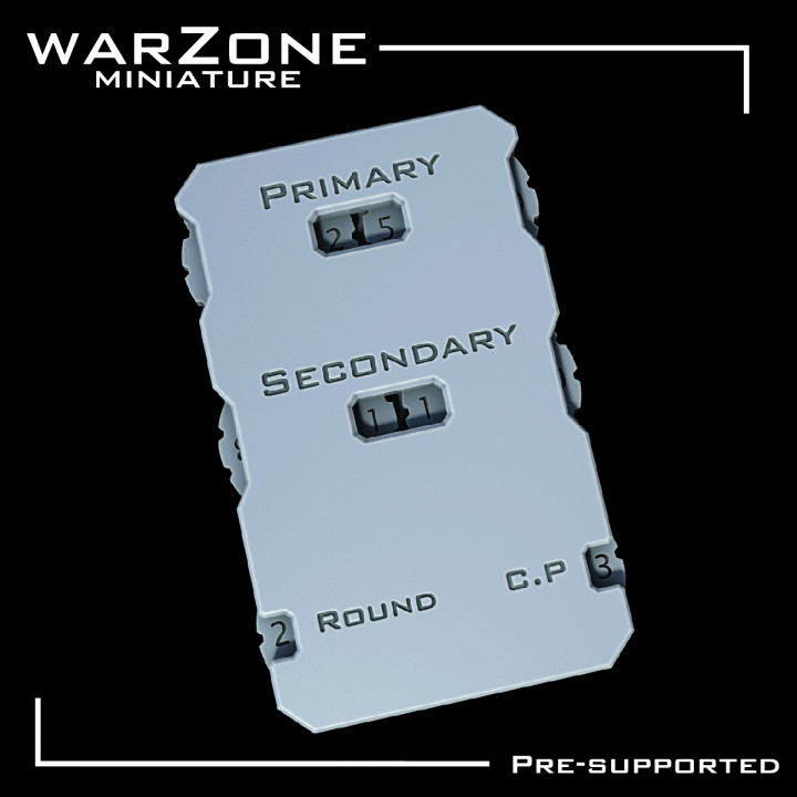 3D Printable Tracker / Tracker Game Score 01 by WarZone Miniature