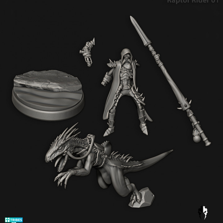 3D Printable Desert Elves - Raptor Riders + Feral Raptors by Edge ...