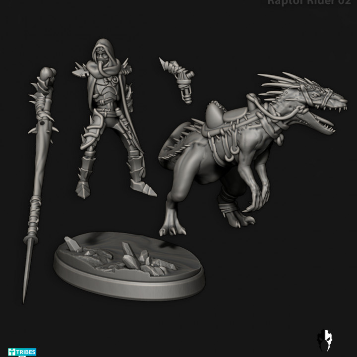 3D Printable Desert Elves - Raptor Riders + Feral Raptors by Edge ...